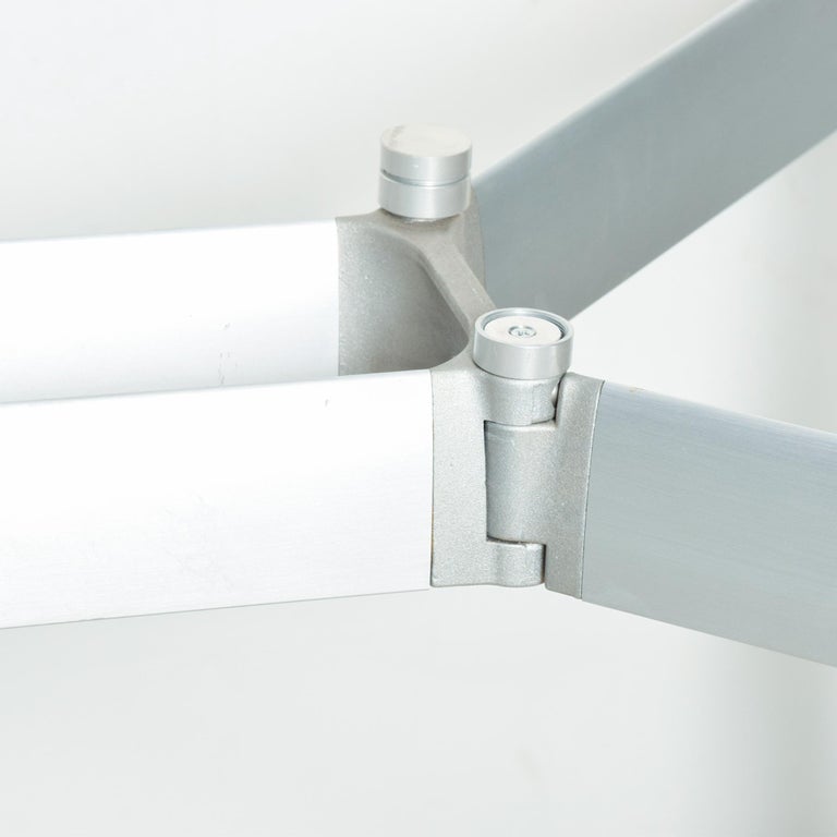 1990s Floating Glass Metal Metra Dining Table Makio Hasuike for Seccose ...