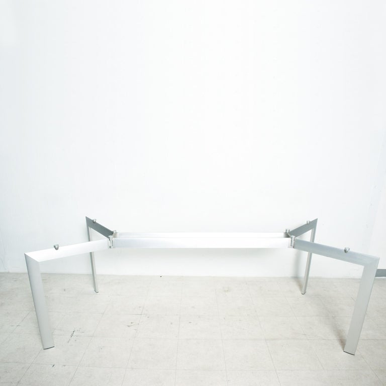 1990s Floating Glass Metal Metra Dining Table Makio Hasuike for Seccose ...