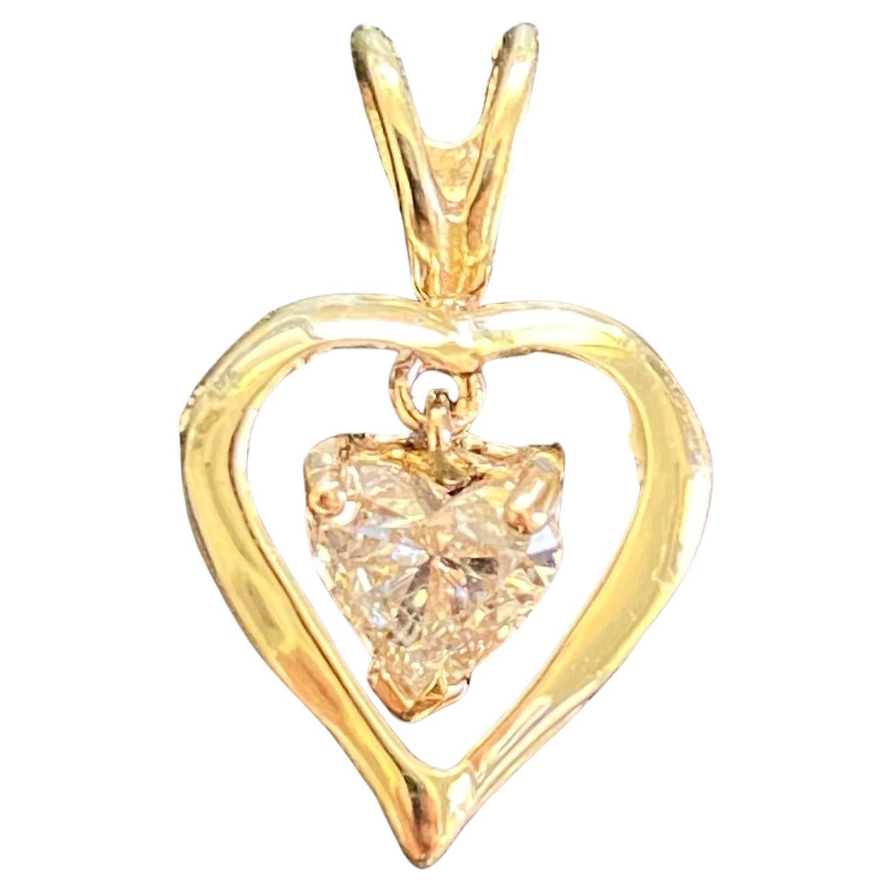 9 Carat Yellow and White Gold Floating Diamond Pendant at 1stDibs ...