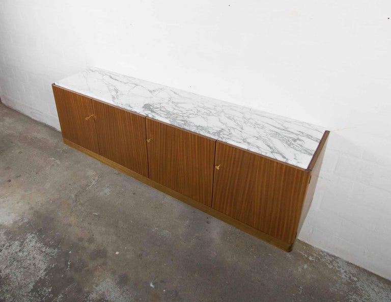Floating Marble Walnut Credenza by Jos De Mey For Sale at 1stDibs