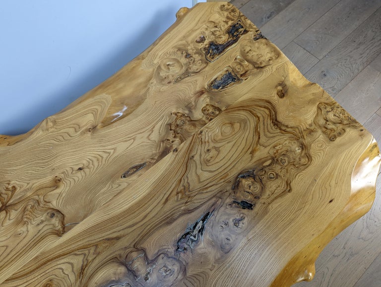 George Nakashima style 'floating' Burr Elm Coffee Table on Lucite ...