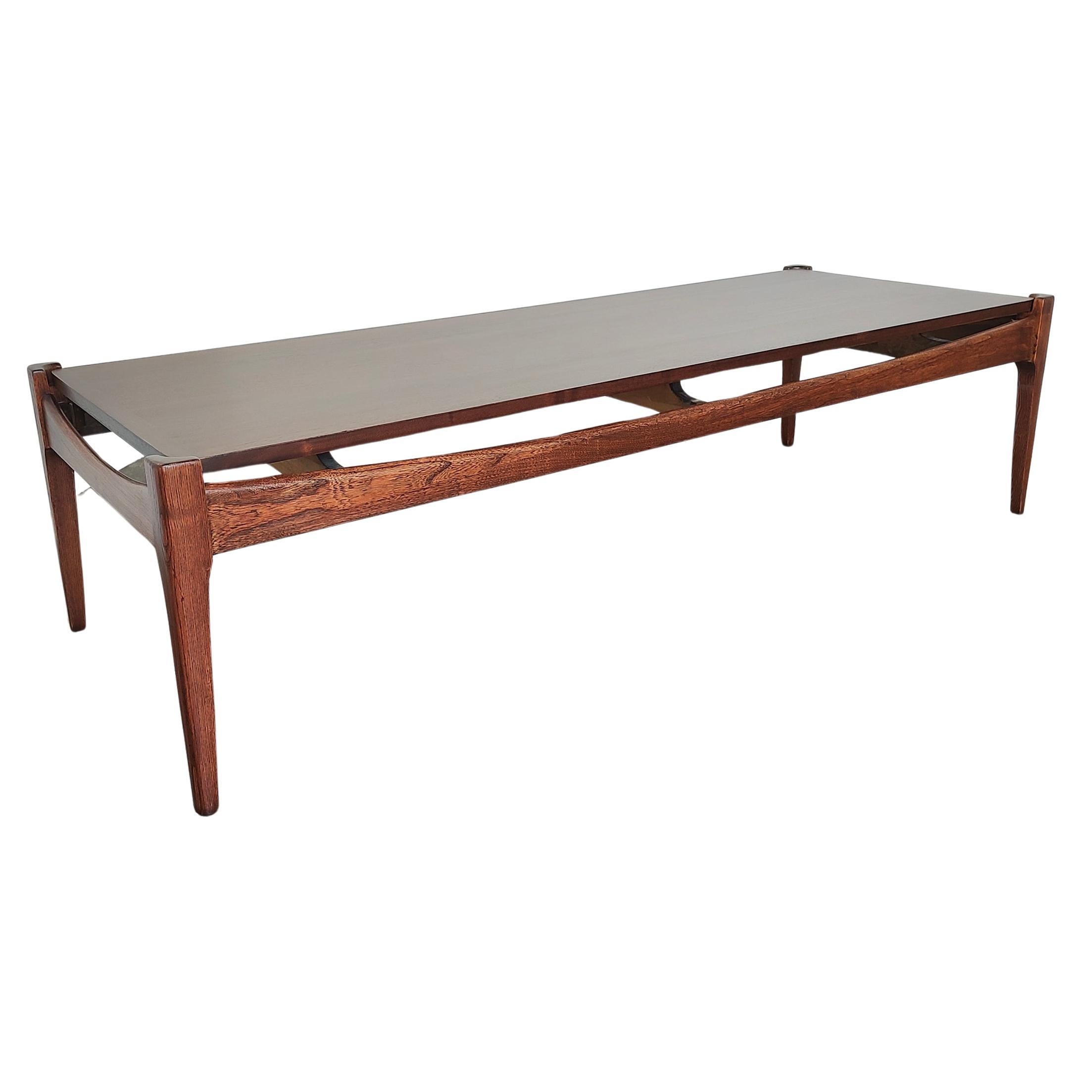 Modern Floating Solid Walnut Finish Coffee Table For Sale at 1stDibs ...