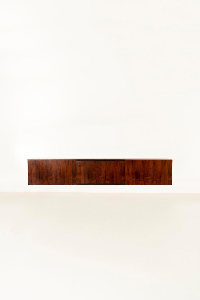 Floating Wall-Mounted Sideboard in Rosewood by Ib Kofod-Larsen, Denmark ...