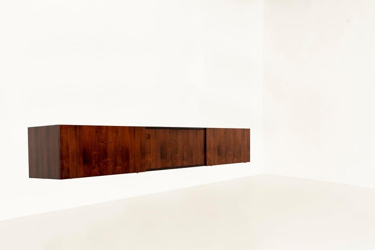 Floating Wall-Mounted Sideboard in Rosewood by Ib Kofod-Larsen, Denmark ...