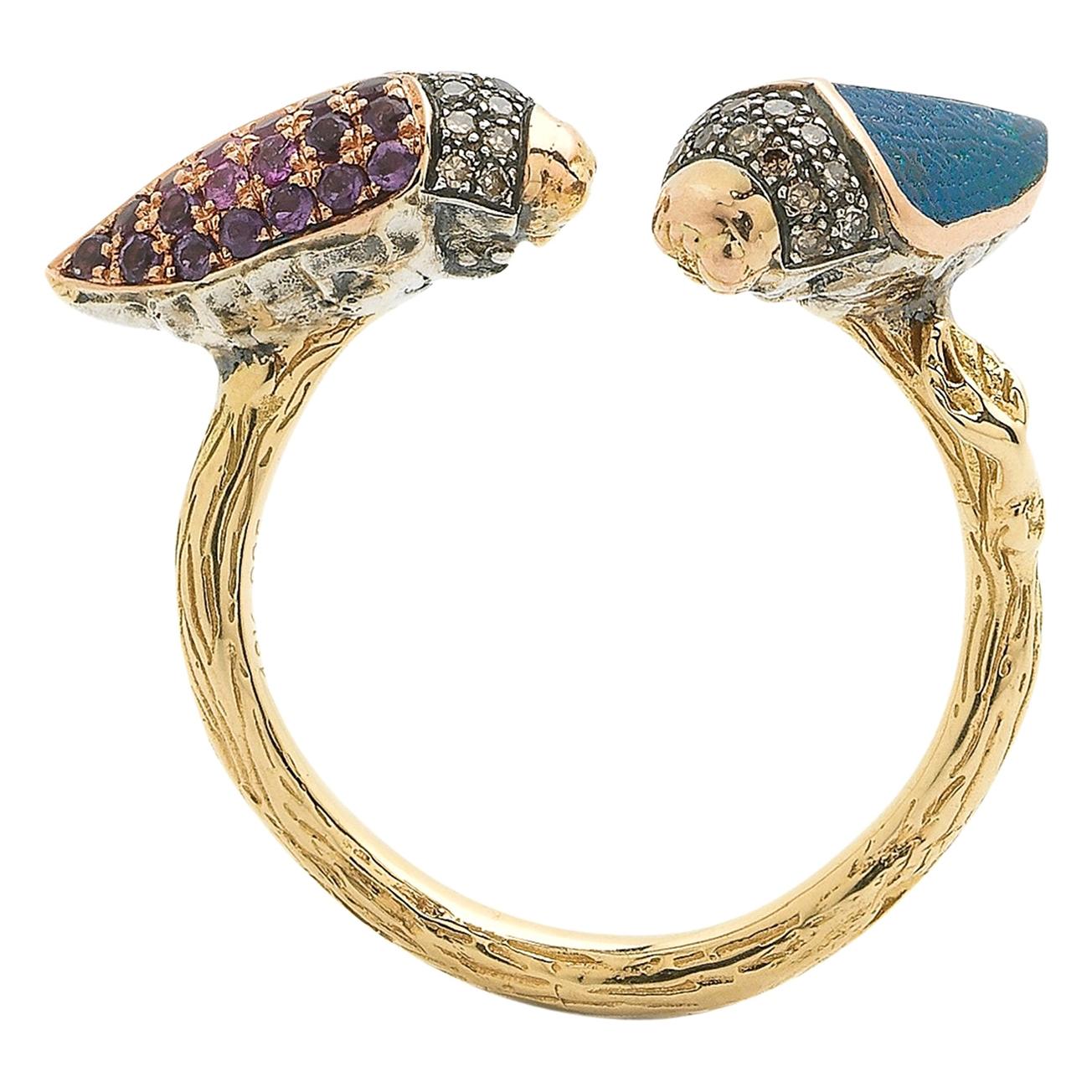 Floaty Scarab Stackable Ring For Sale at 1stDibs
