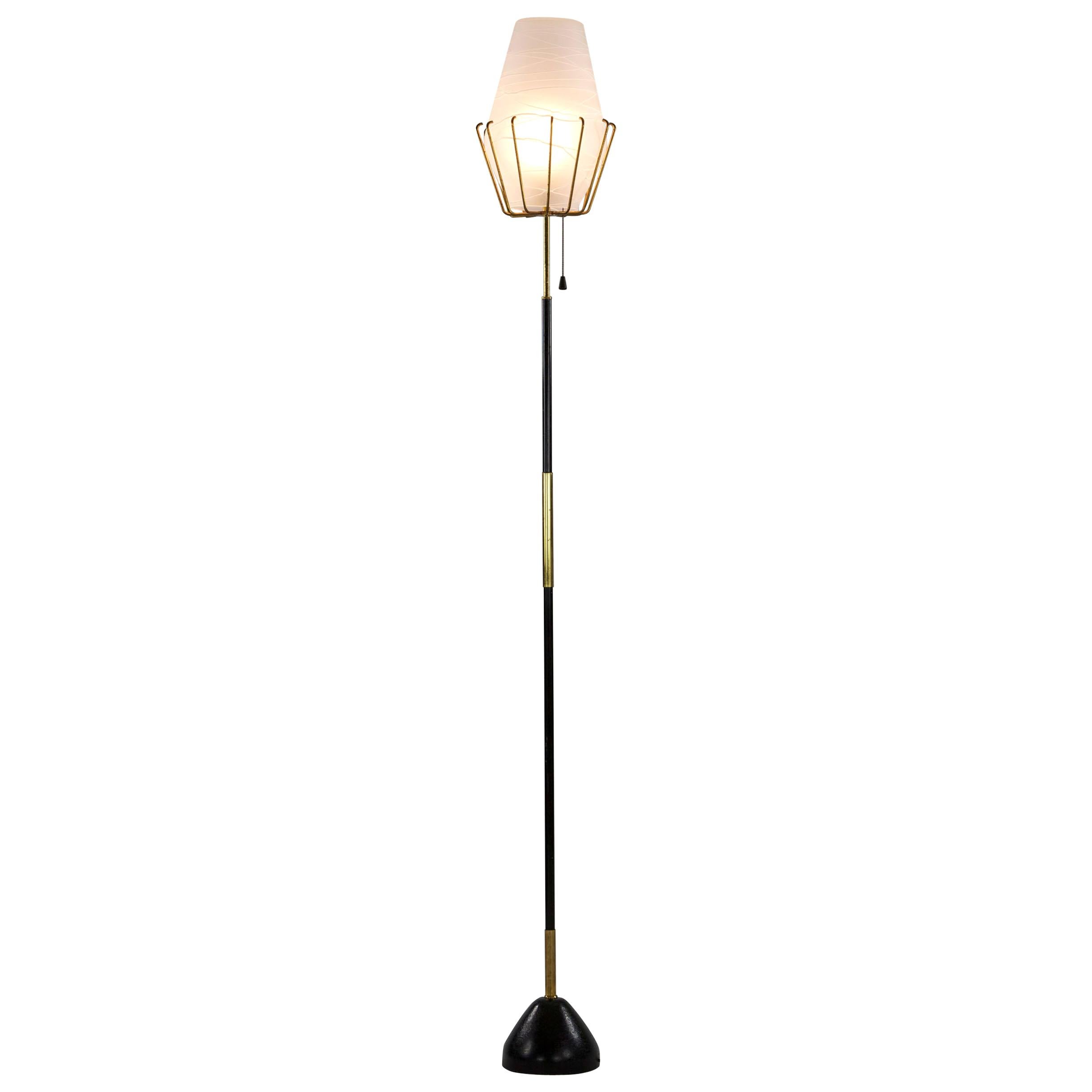 Italian Iron and Glass Lamp For Sale at 1stDibs