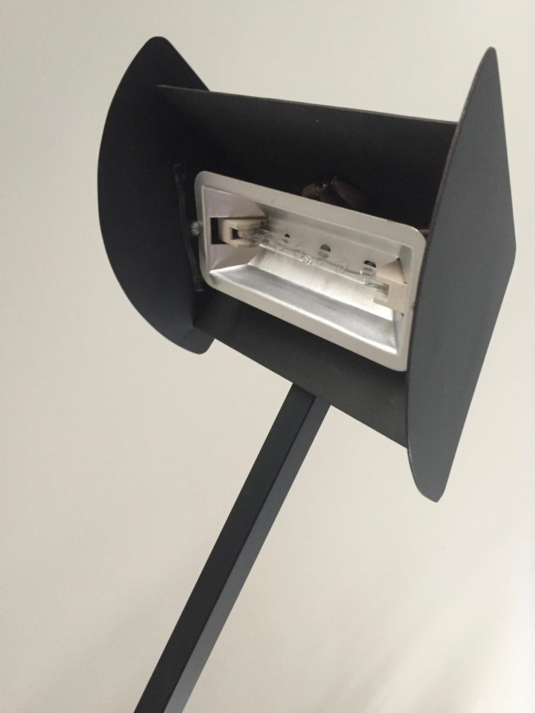 Floor lamp " Il Tempo " Relco Italia in matte black lacquered steel ...