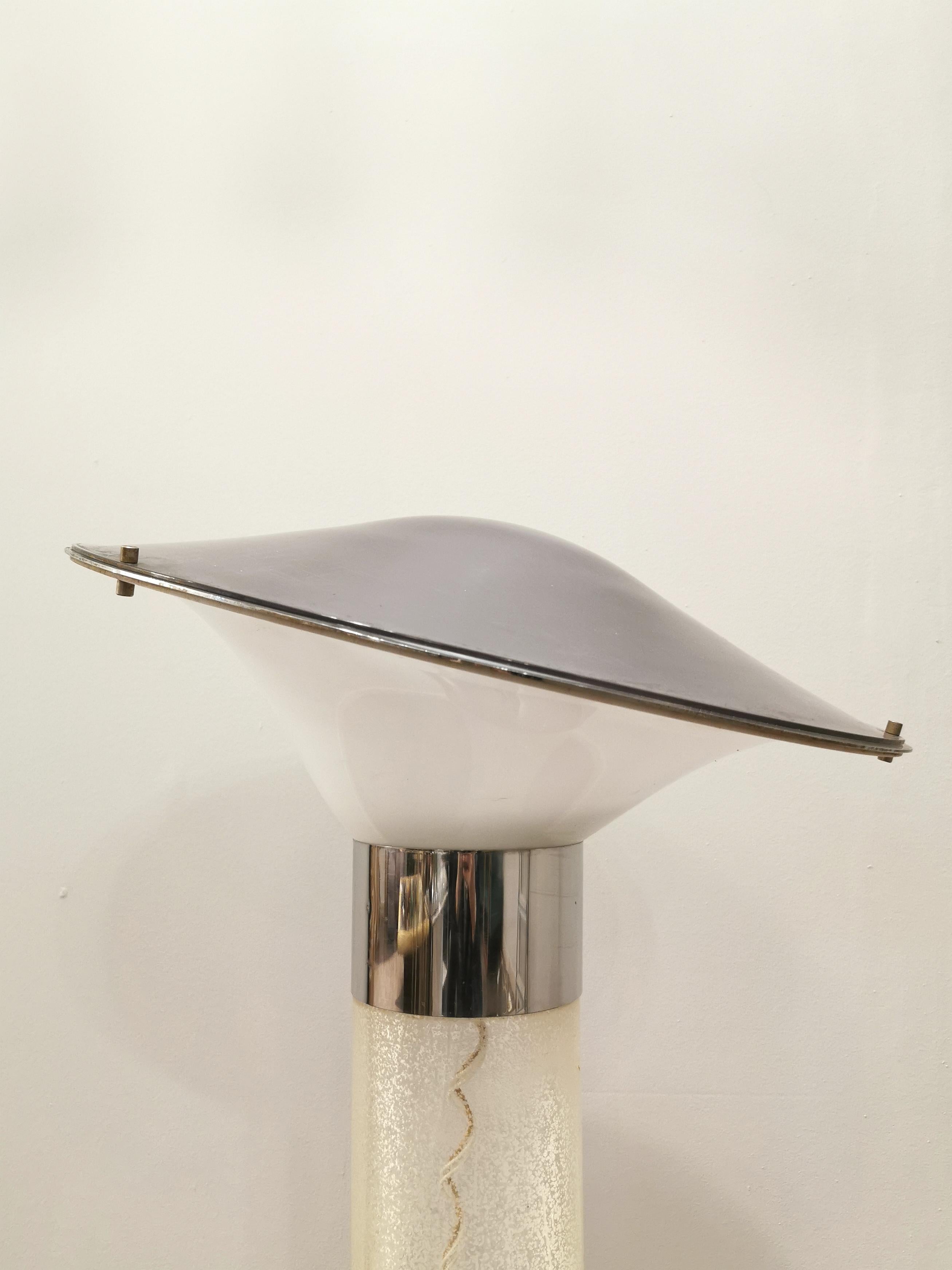 Floor Lamp Glass Plexiglass Metal Aluminum Midcentury Italian Design ...