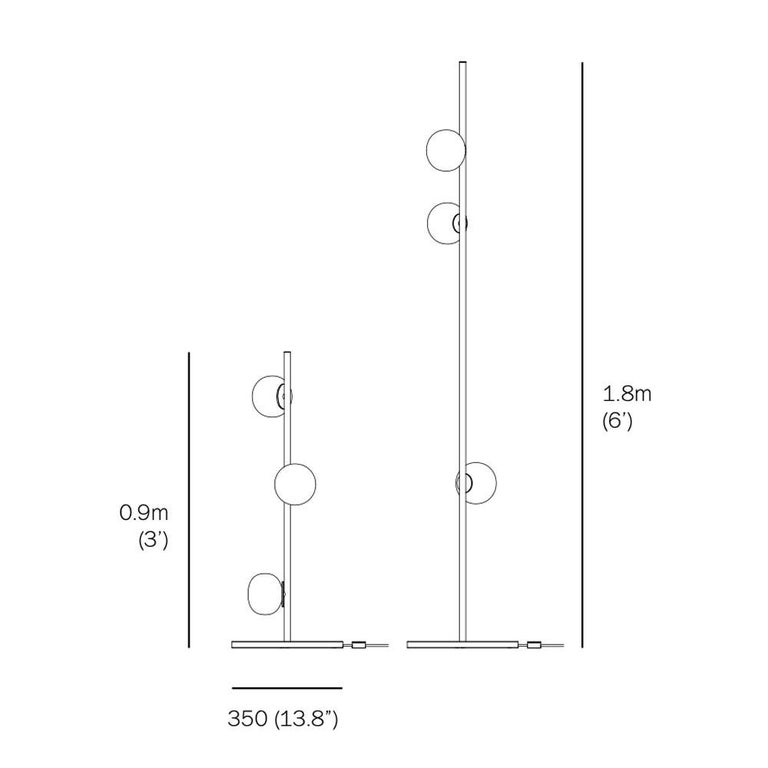 Floor Lamp Stem 84 Serie 3 Light Fixture For Sale at 1stDibs