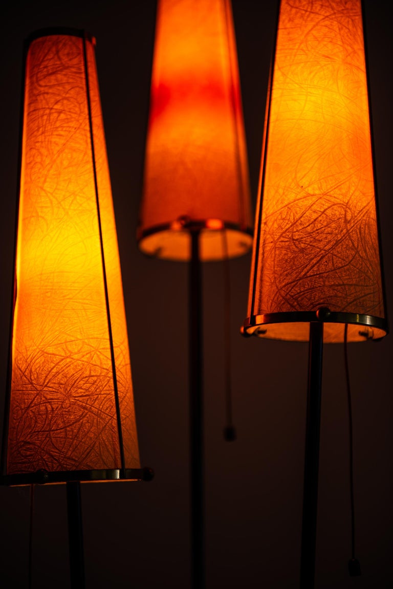 Floor Lamp with 3 Lamp Shades Produced in Sweden For Sale at 1stDibs ...
