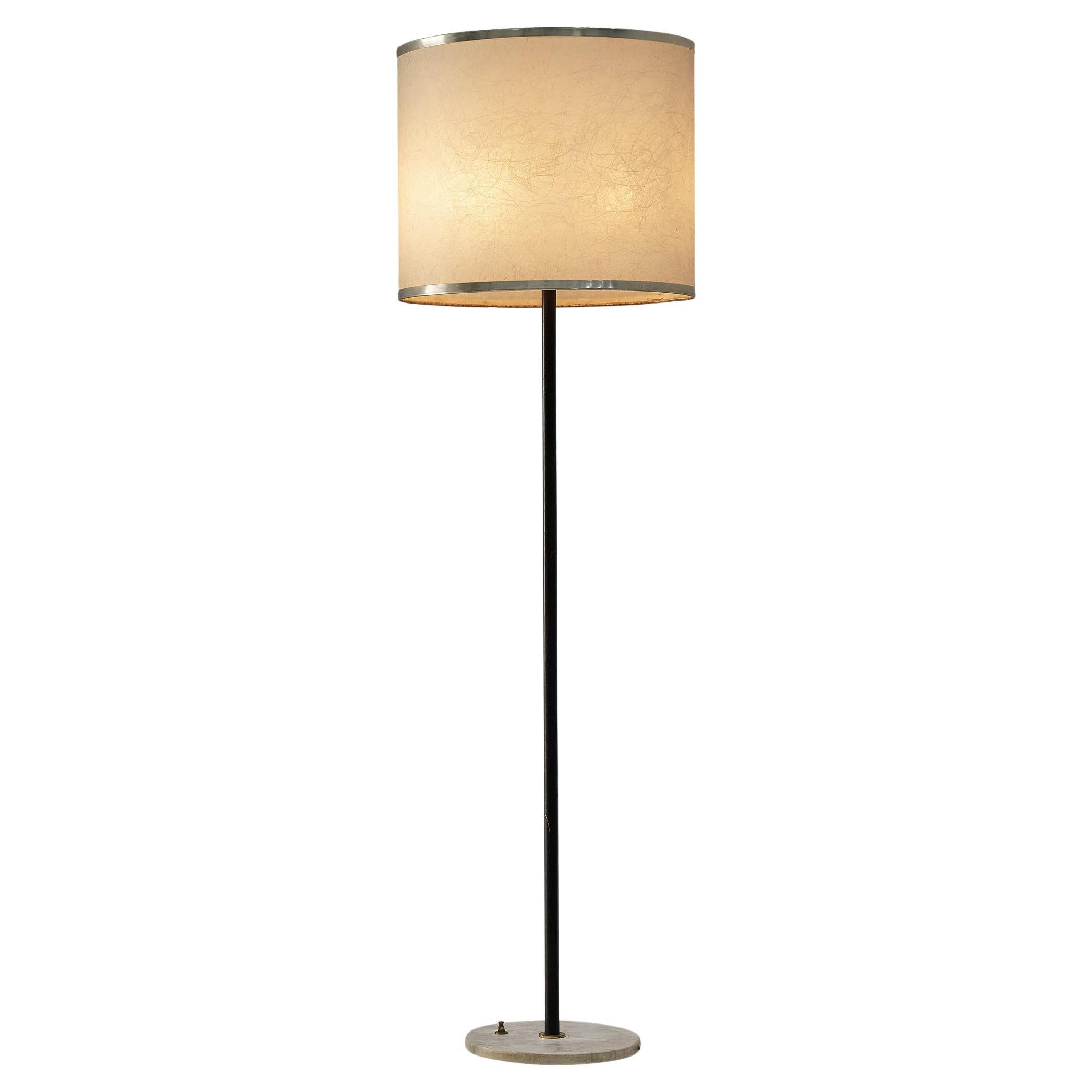 Floor Lamp with Large Shade and Marble Base For Sale at 1stDibs