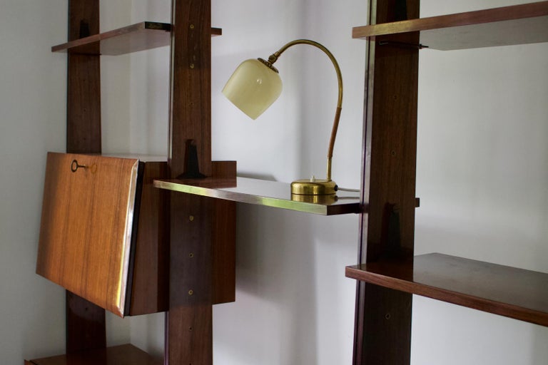 Floor to Ceiling Shelving System Attributed to Dassi, Italy 1950s at ...