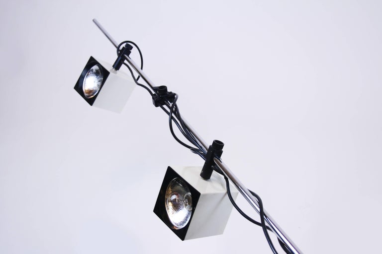 Floorlamp in Bauhaus Style with Cuboid Shades in the Manner of Koch and ...