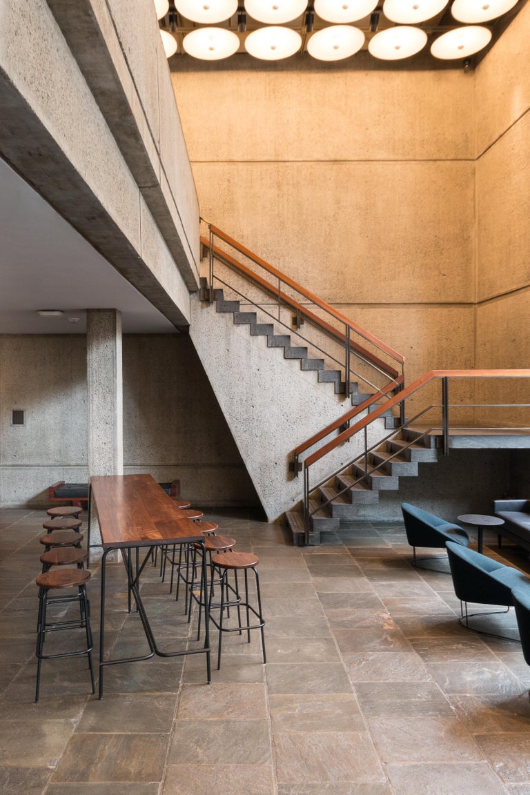 Flora Coffee Stool in Walnut and Black Steel by Steven Bukowski For Sale at 1stDibs