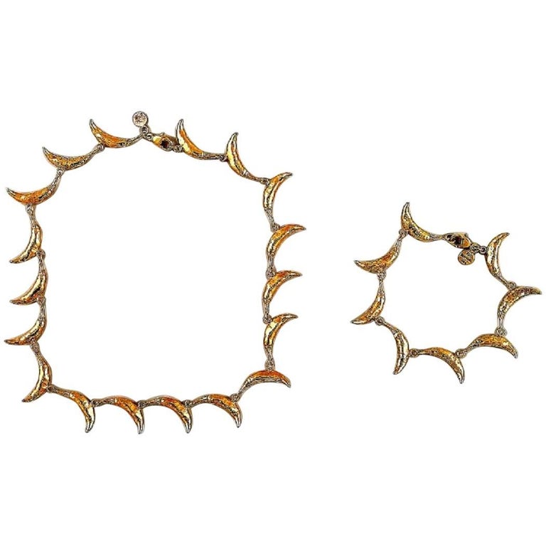 Flora Danica Jewelry of Silver Comprising of a Necklace and a Bracelet ...