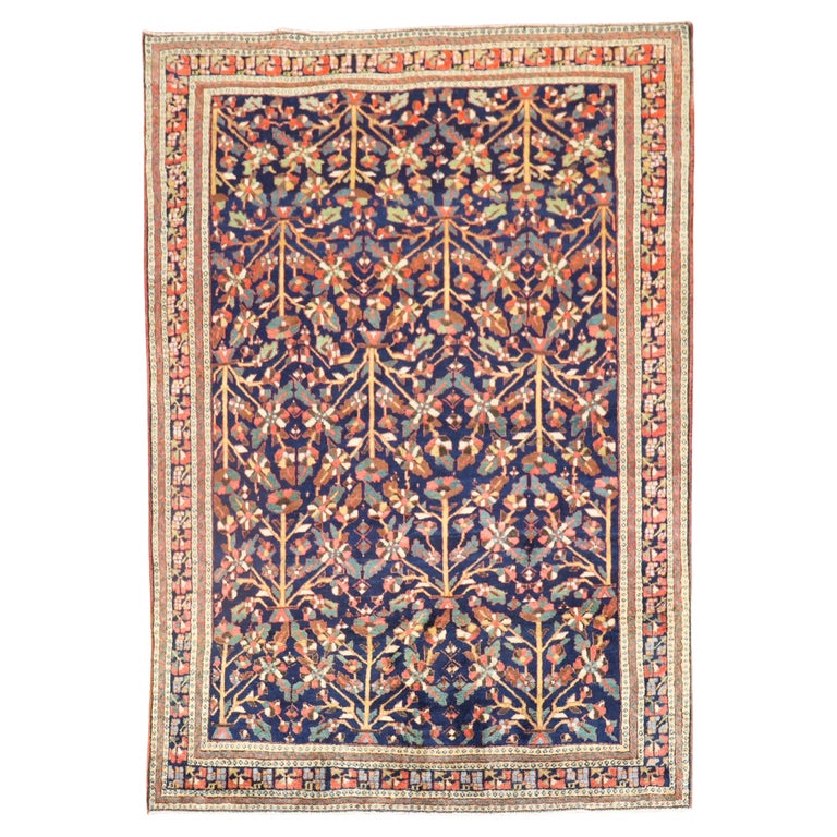 Floral Antique Persian Farahan Rug For Sale at 1stDibs