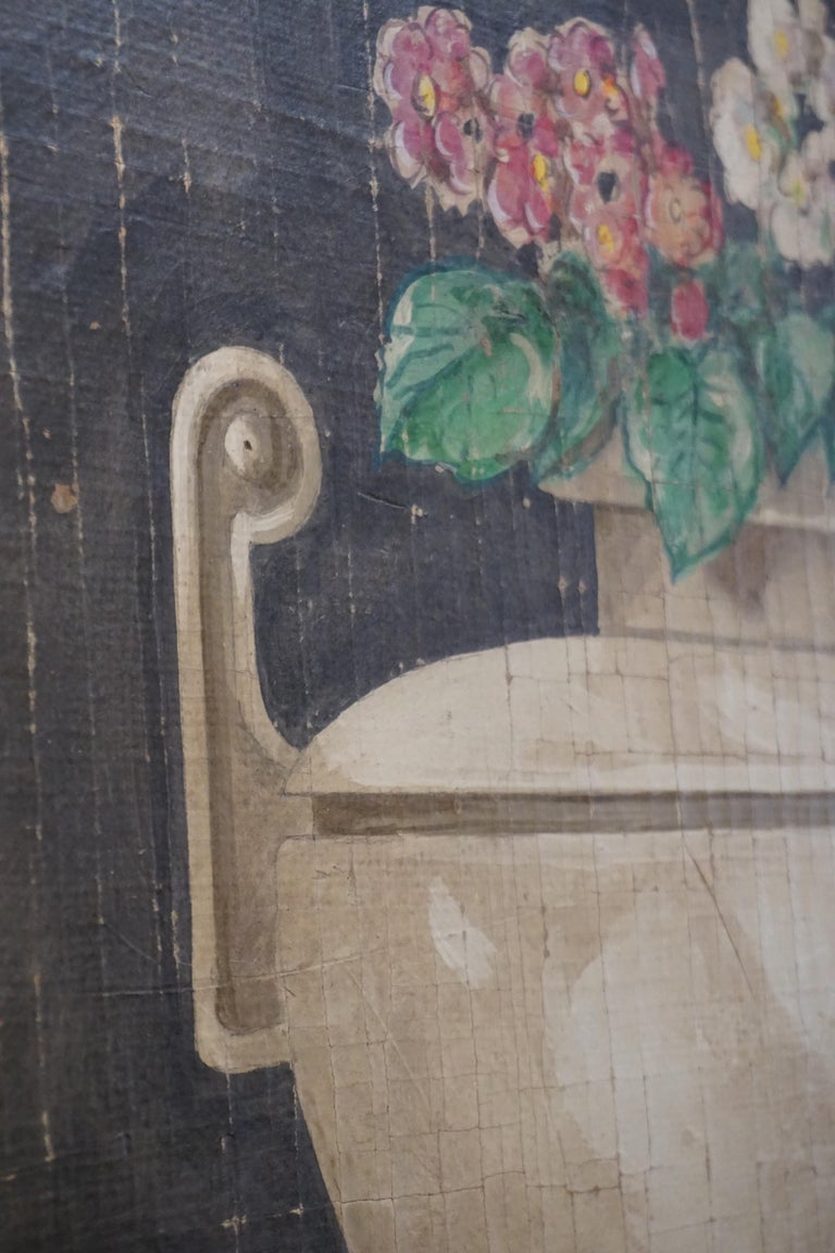 Floral Fresco Painting by Jacques Lamay For Sale at 1stDibs