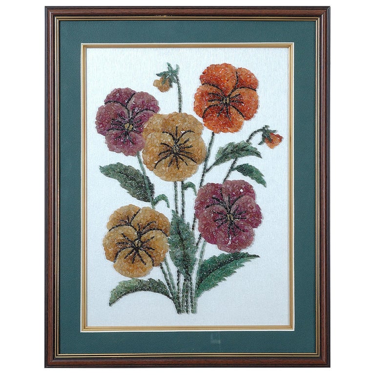 Floral Gemstone Artwork For Sale at 1stDibs