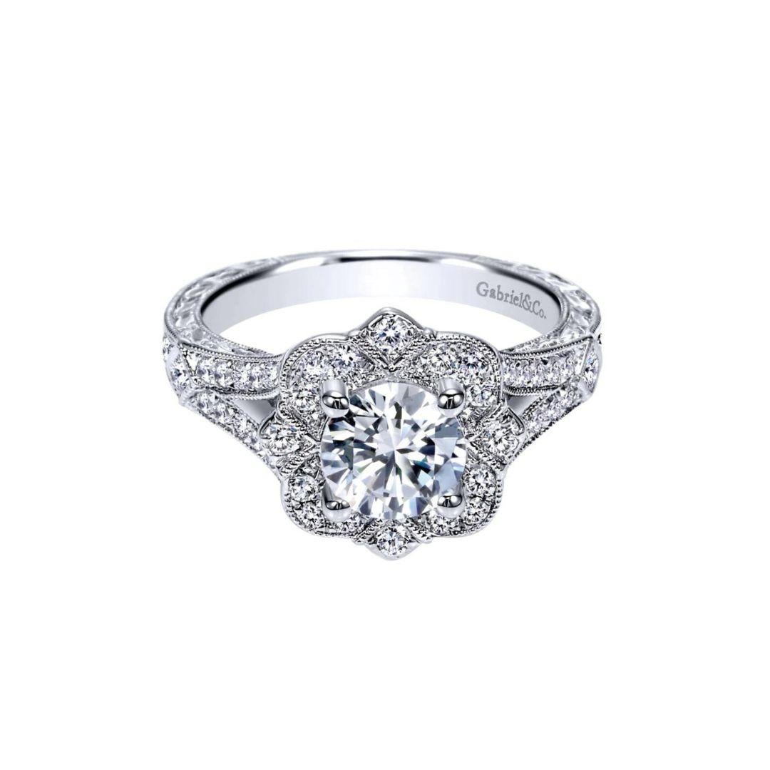 Platinum Braided Halo Engagement Mounting For Sale at 1stDibs