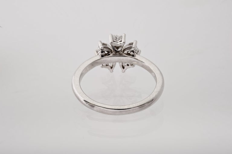 Customizable Floral Motif Diamond Ring with Ideal Cut Heart Shaped ...