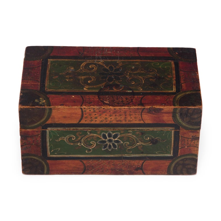 Floral Painted Treasure Box at 1stDibs