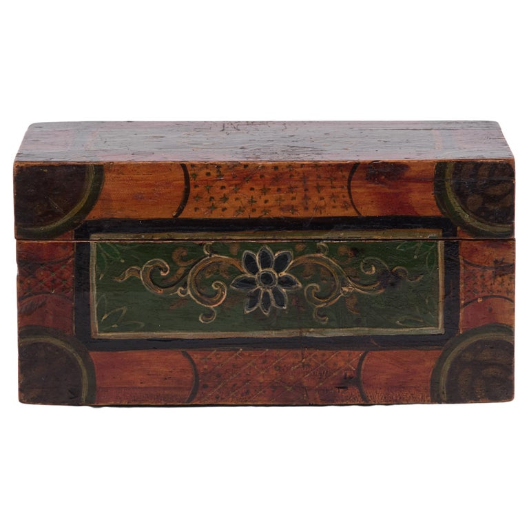 Floral Painted Treasure Box at 1stDibs