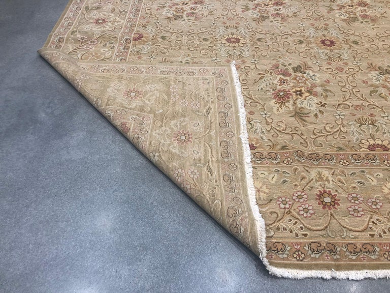Floral Pink and Beige Rug For Sale at 1stDibs