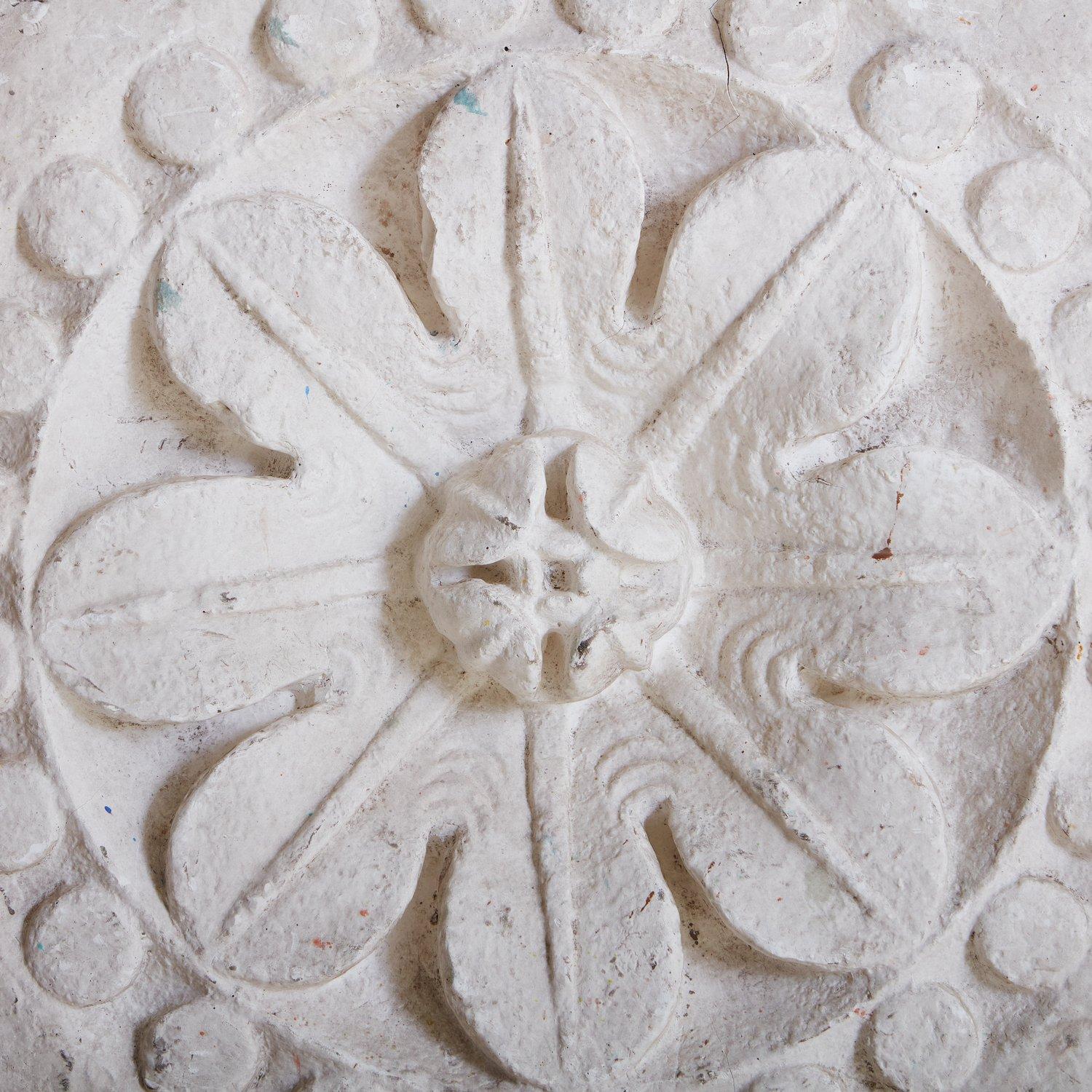Floral Plaster Wall Relief, France 20th Century at 1stDibs