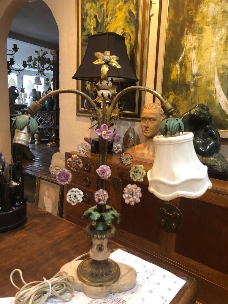 Floral Porcelain Table Lamp at 1stDibs