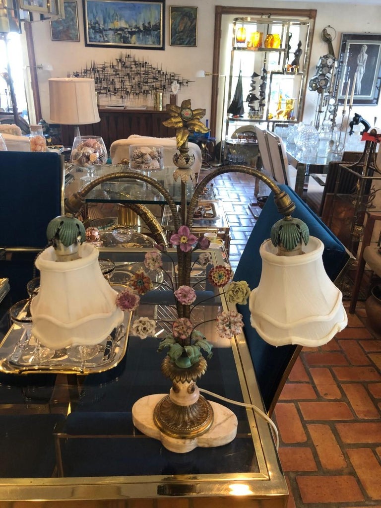 Floral Porcelain Table Lamp at 1stDibs