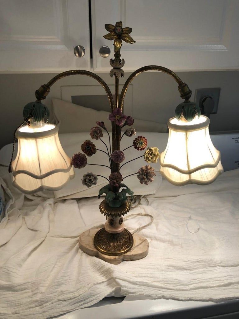 Floral Porcelain Table Lamp at 1stDibs