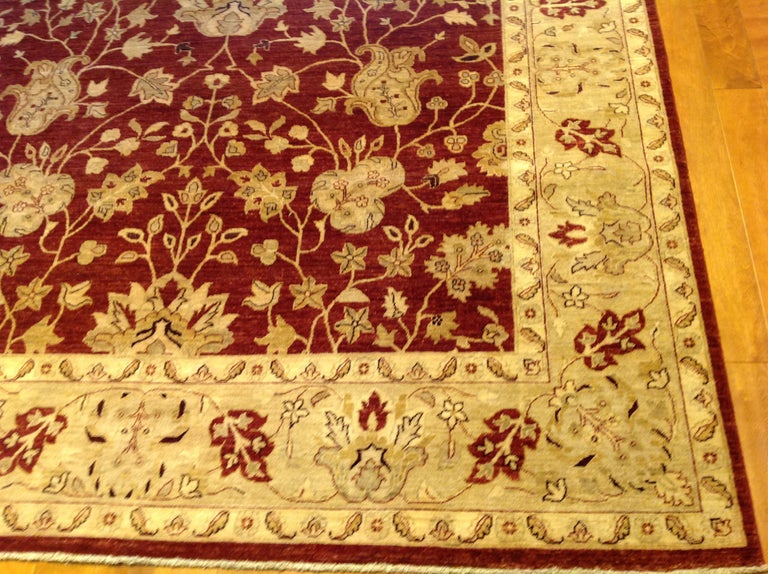 Floral Rug in Red and Beige For Sale at 1stDibs