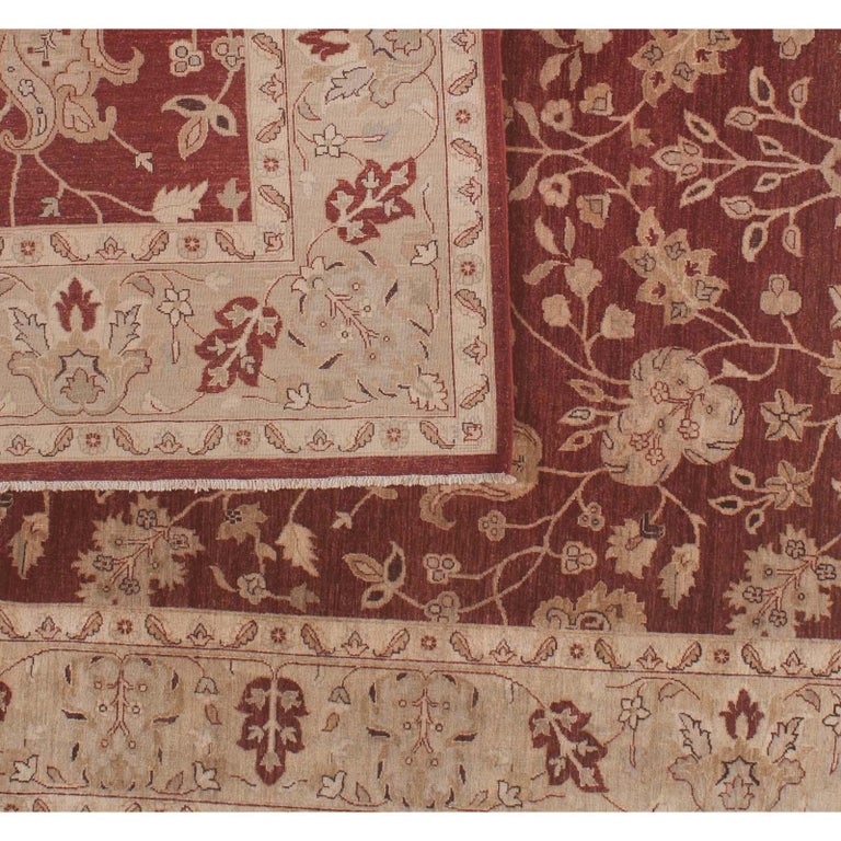 Floral Rug in Red and Beige For Sale at 1stDibs