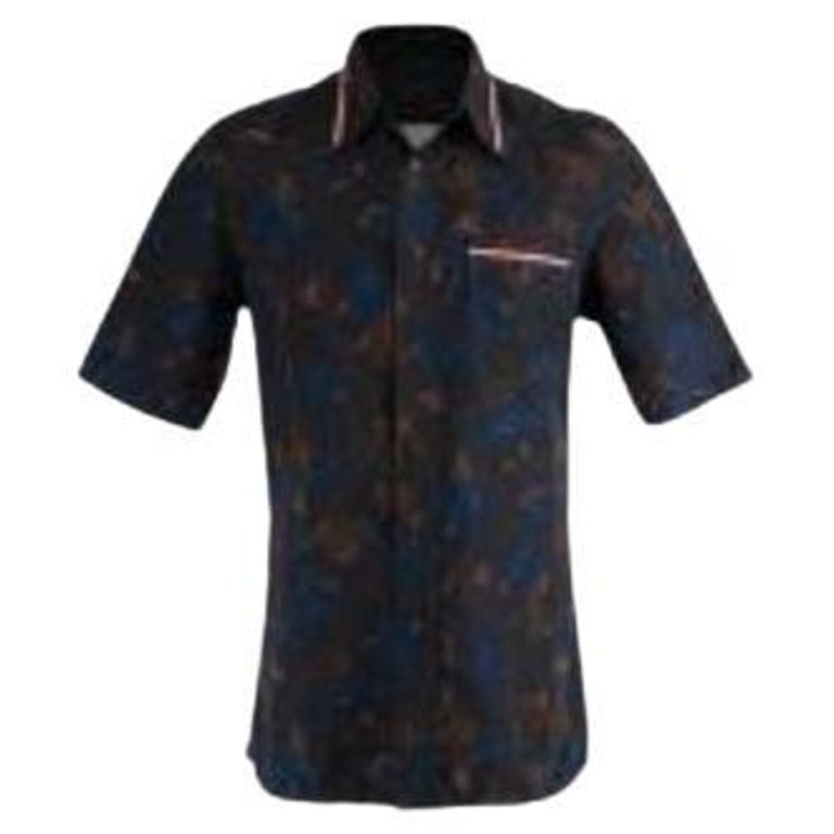 Floral Satin Button Down Shirt For Sale at 1stDibs