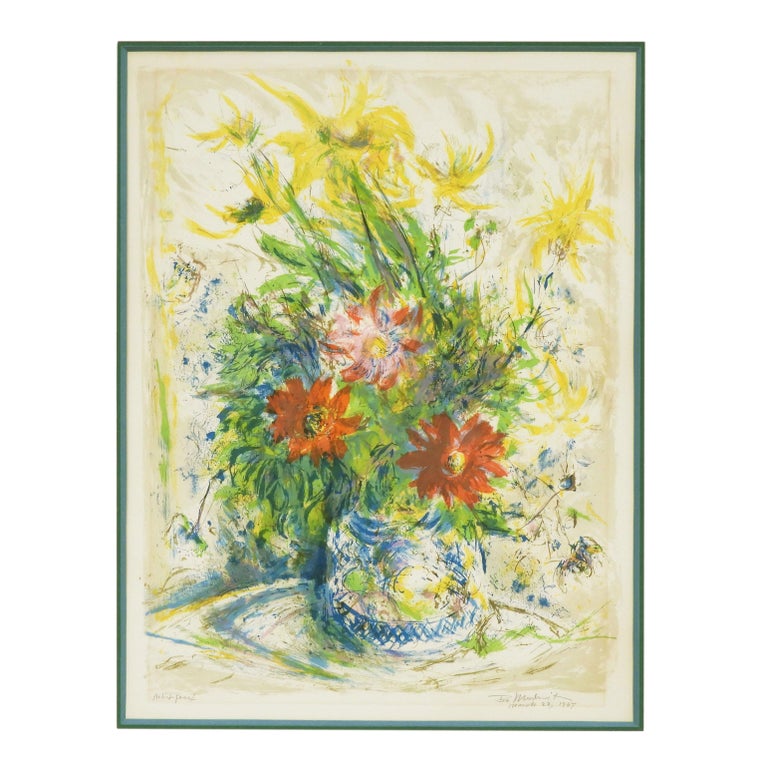 ‘Floral Still Life’ Lithigraph by Ira Moskowitz For Sale at 1stDibs
