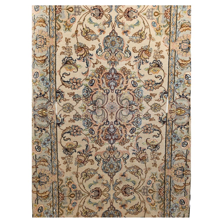 Floral Tabriz Runner with Silk Highlights, Late 20th Century For Sale ...