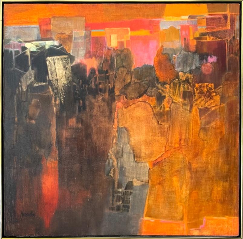 Ken Mabrey - Swingset, Figurative Abstract Oil Painting For Sale at 1stDibs