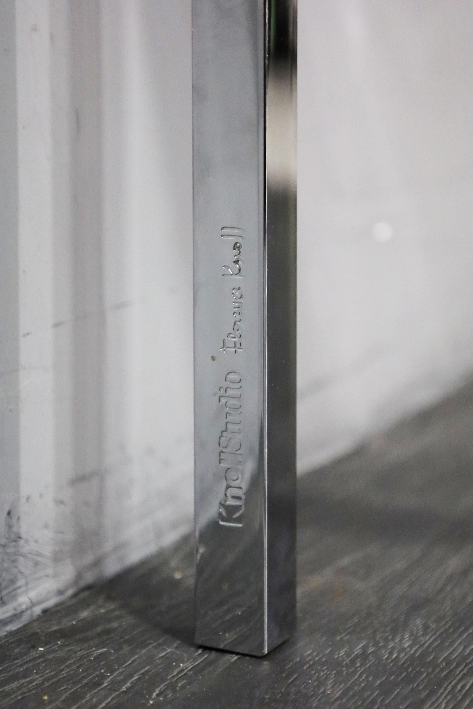 Florence Knoll Chrome and Glass Cocktail Table, Signed For Sale at 1stDibs