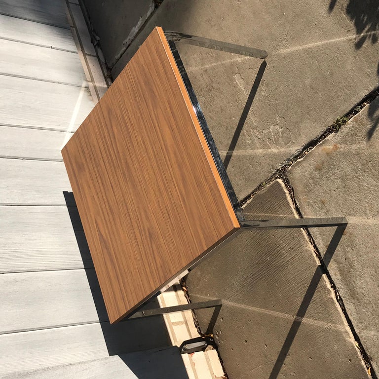 Florence Knoll Chrome Square Tube Framed Side or End Table For Sale at ...