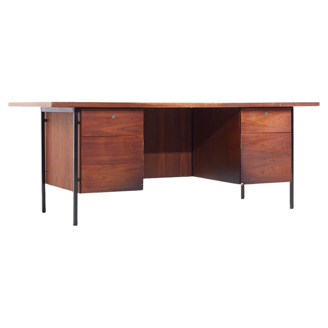 Iconic 1950s Mid-Century Modern Walnut Executive Desk by Leopold Desk ...