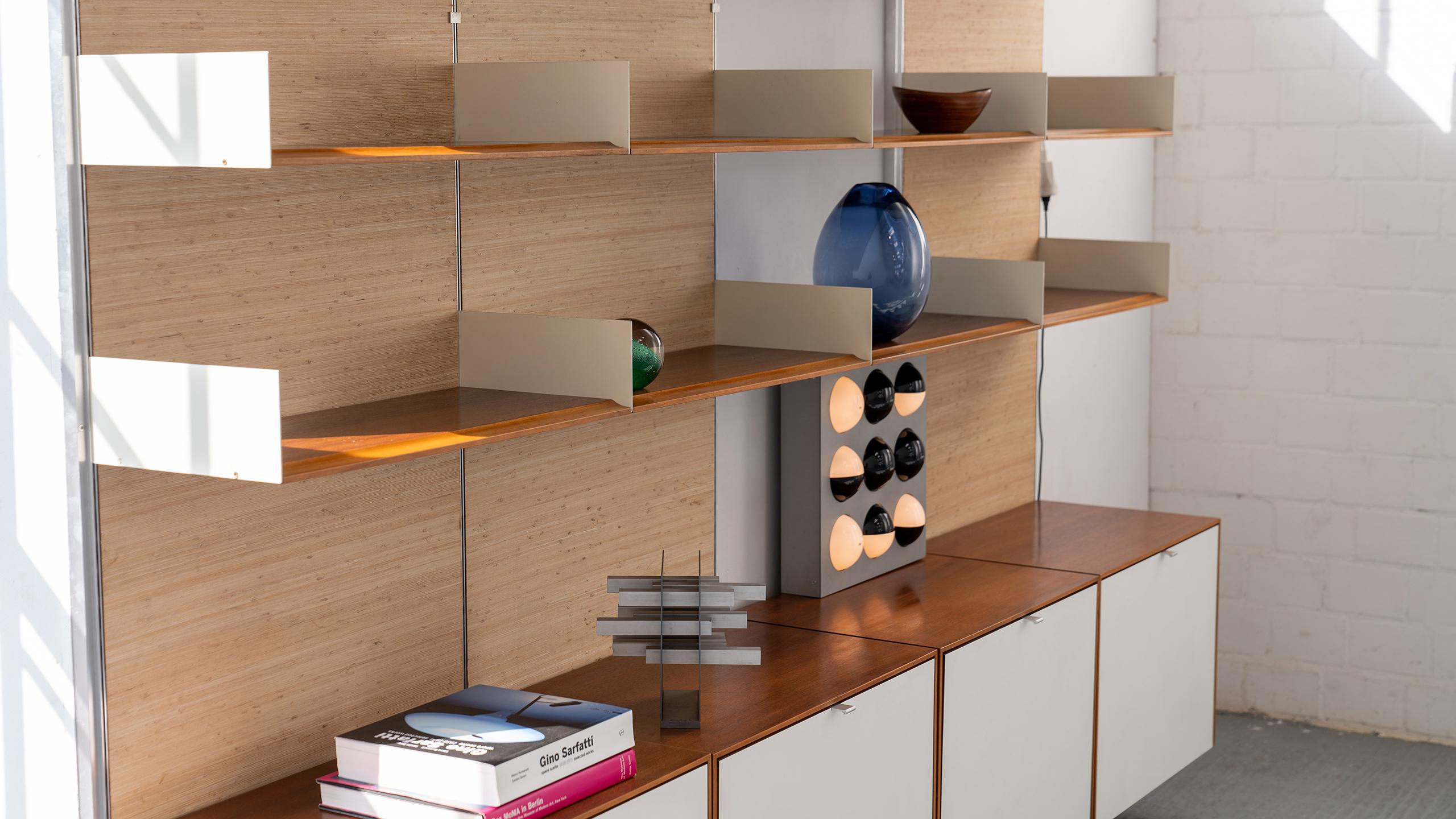 Florence Knoll, Rare Wall Unit, Teak and Seagrass, 1952 for Knoll ...