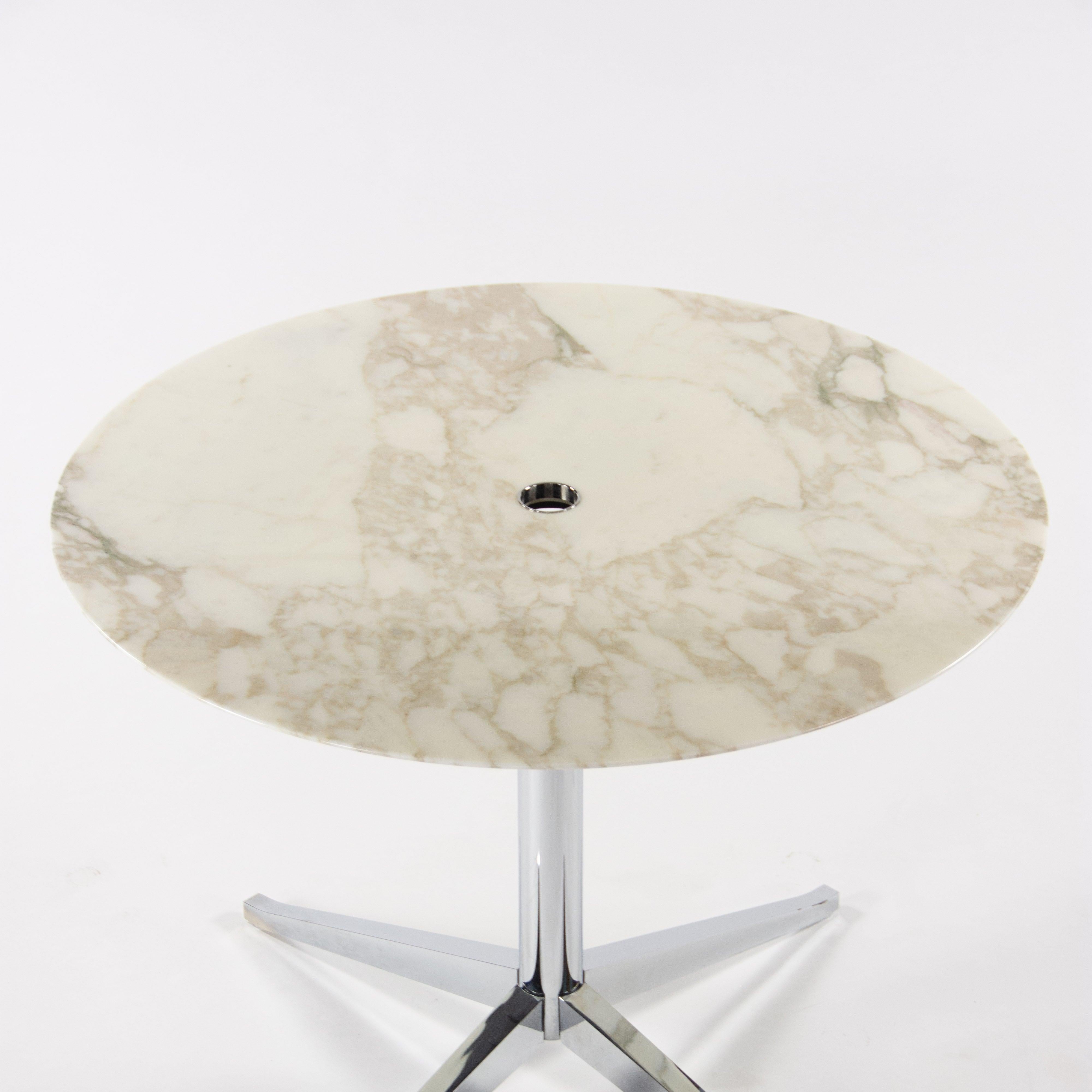 Florence Knoll Round Calacatta Gold Marble Cafe Side Office Meeting ...