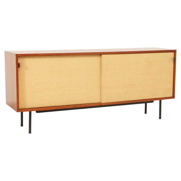Florence Knoll Sideboard Model 116 with Seagrass Sliding Doors For Sale ...