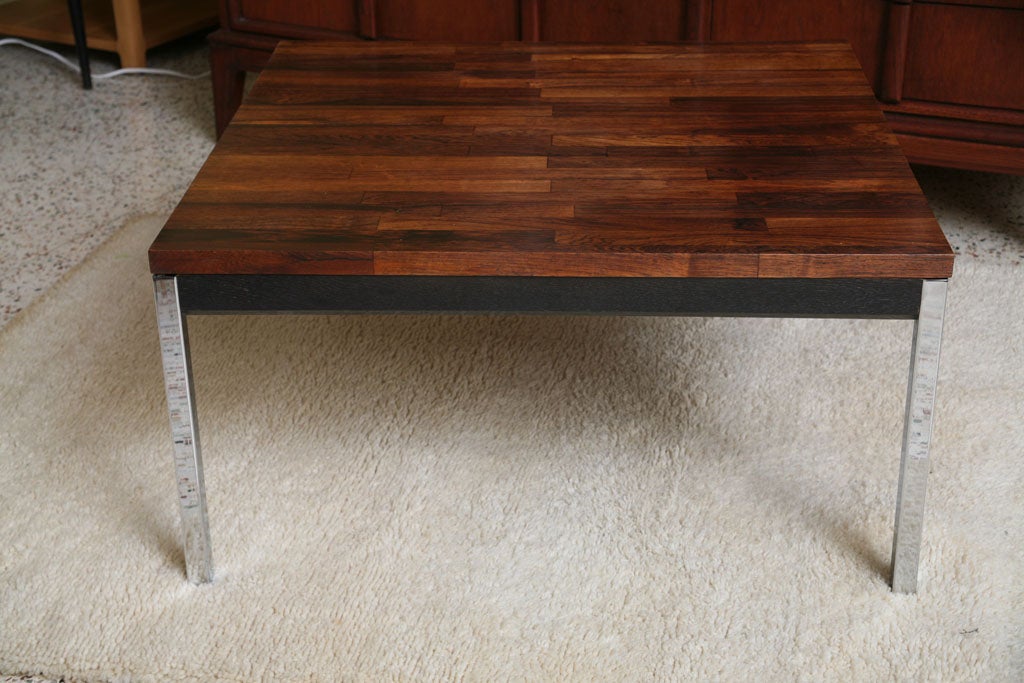 Florence Knoll Style Solid Brazilian Rosewood Staved and Chrome Table ...