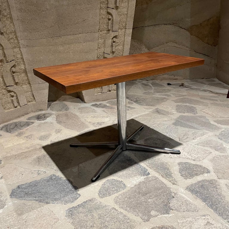 Style Florence Knoll Walnut Small Side Table Entry Desk Adjustable ...