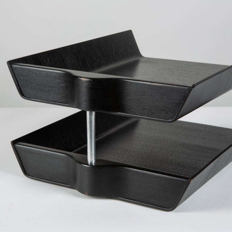 Florence Knoll Two-Tier Ebonized Walnut Paper Tray at 1stDibs