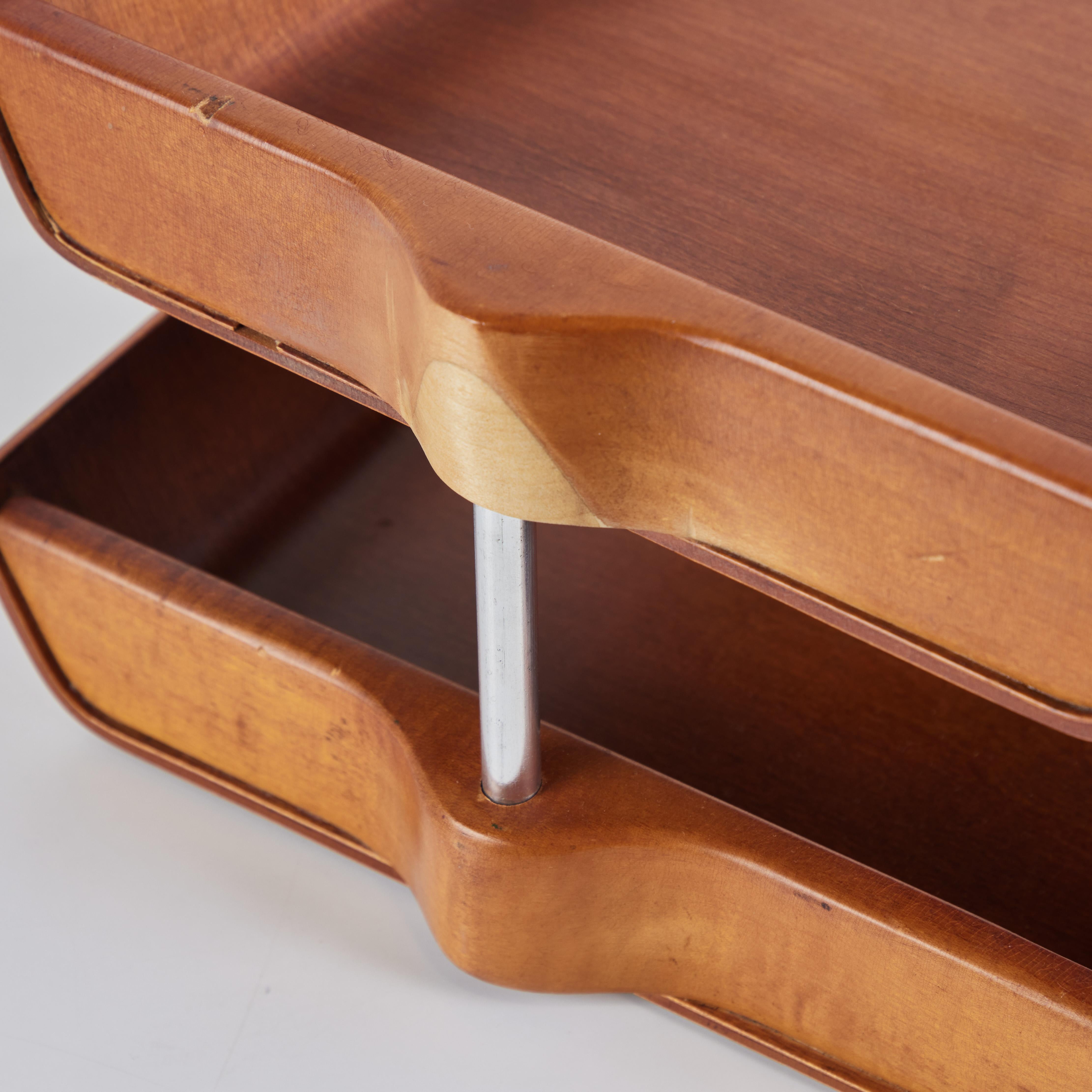 Florence Knoll Two-Tier Maple Paper Tray For Sale at 1stDibs