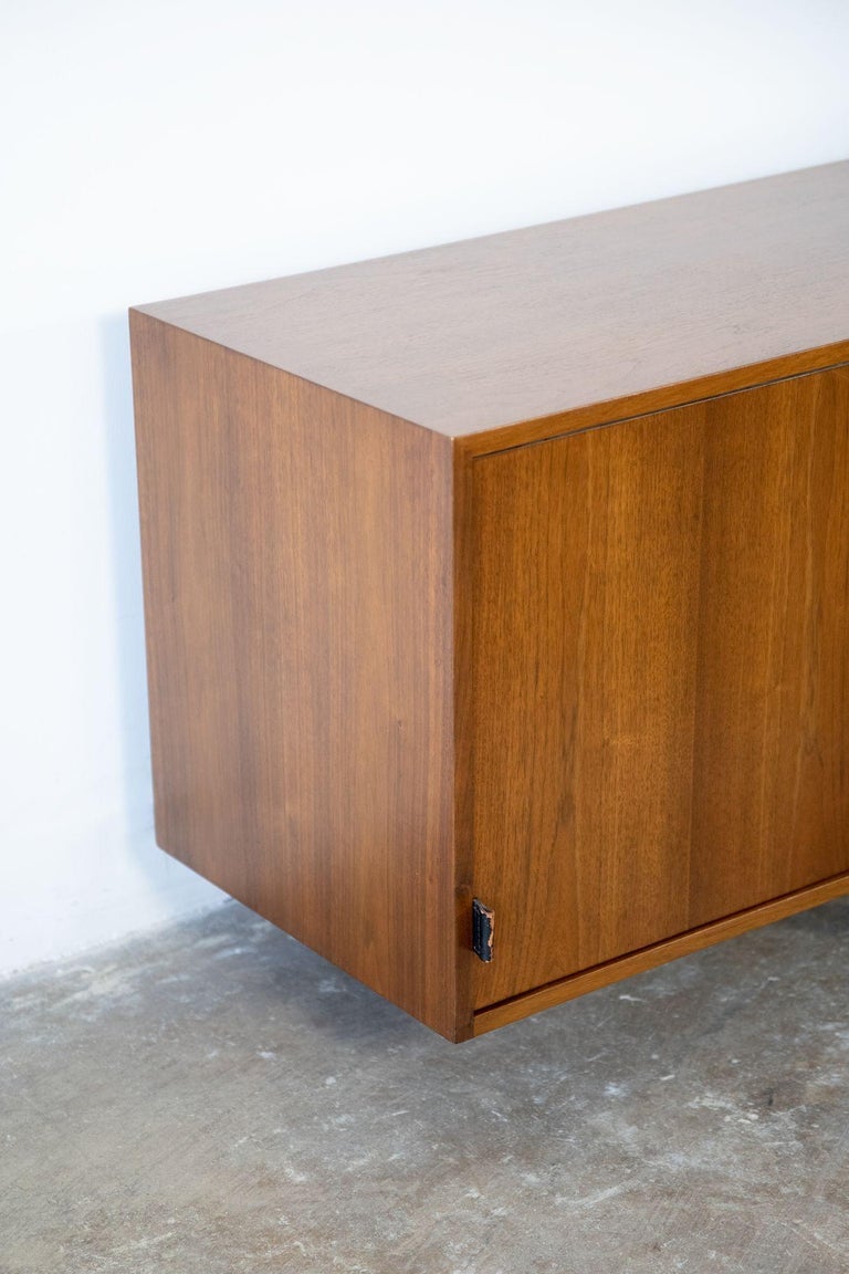 Florence Knoll Wall Mount Cabinet in Walnut with Oak Interior 1960s 2 ...