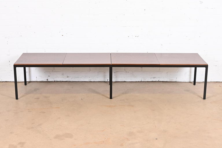 Florence Knoll Walnut and Steel Extra Long Coffee Table or Bench ...