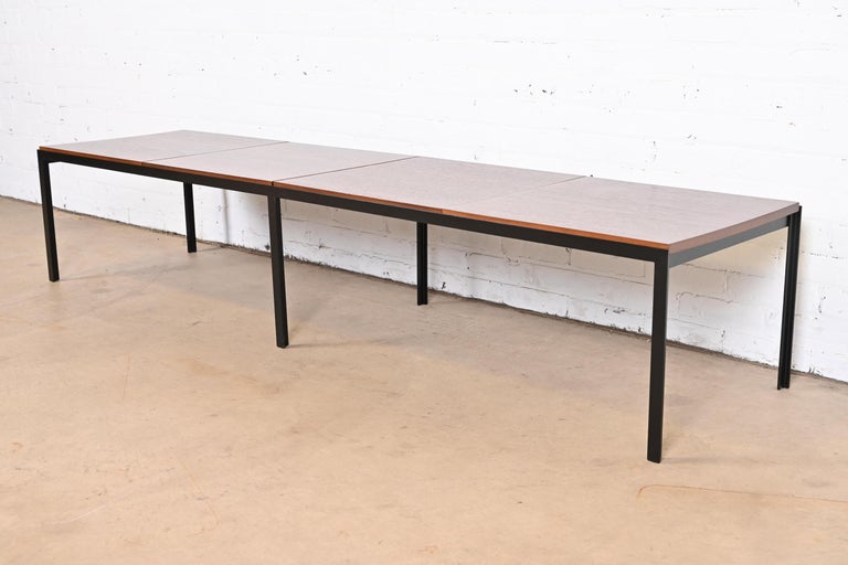 Florence Knoll Walnut and Steel Extra Long Coffee Table or Bench ...